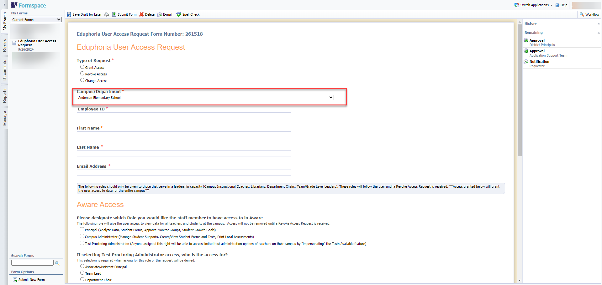 Submitting a Form in Formspace