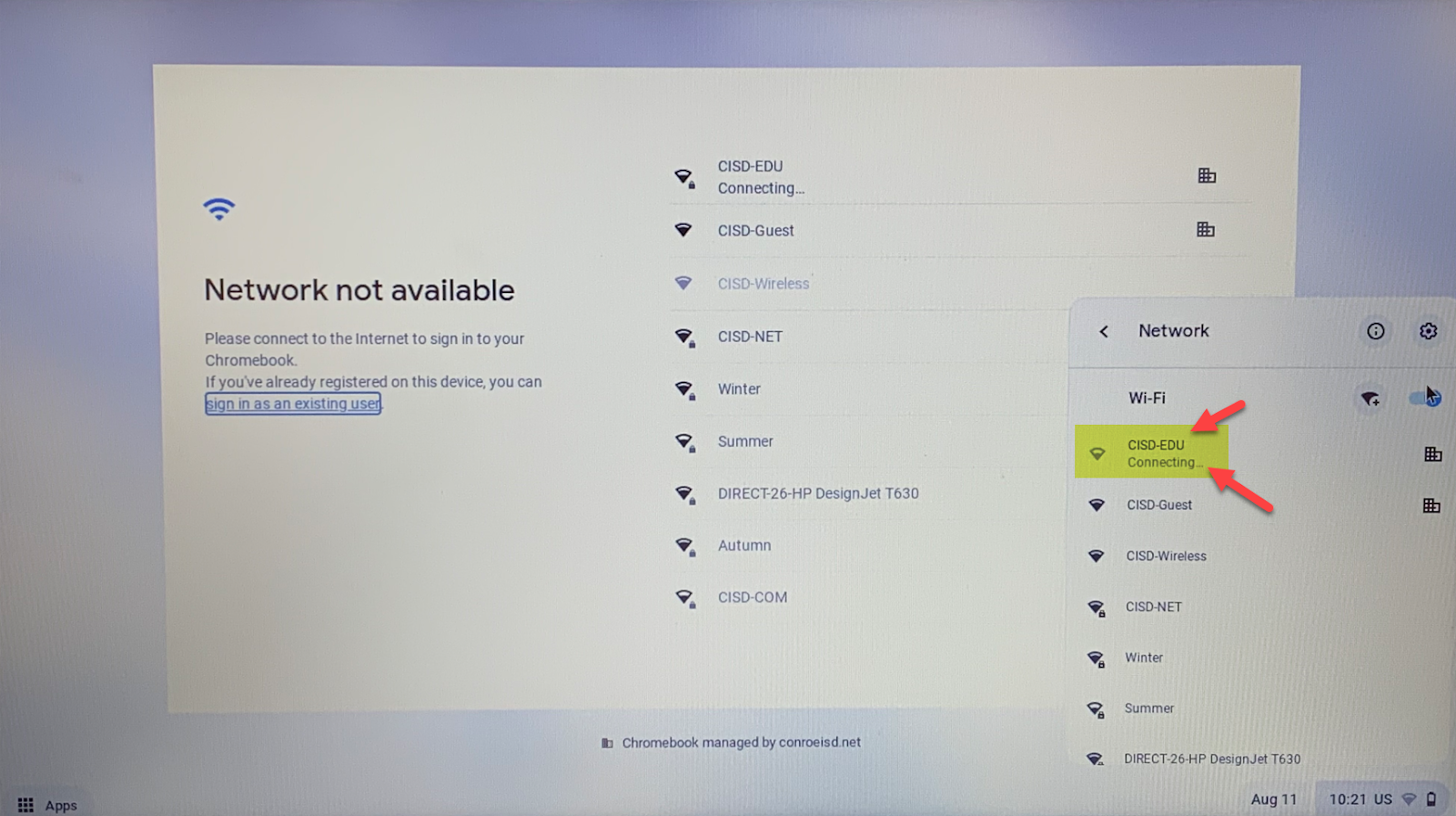 Chromebook: EDU WIFI Troubleshooting Tips