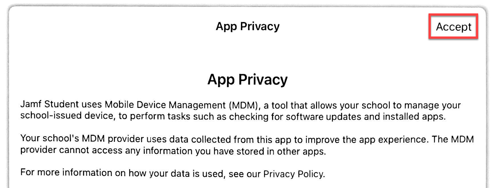 JAMF School Student App Setup