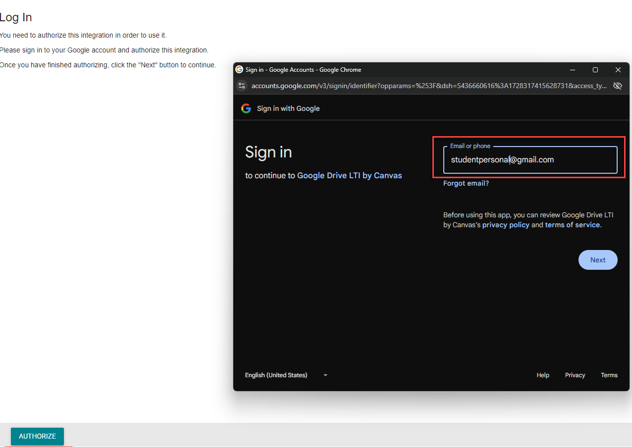 Authorize your Google Connection