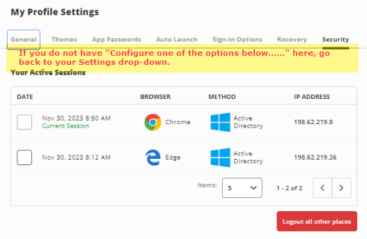 SSO Profile-Setting to Staff-2FA Secure