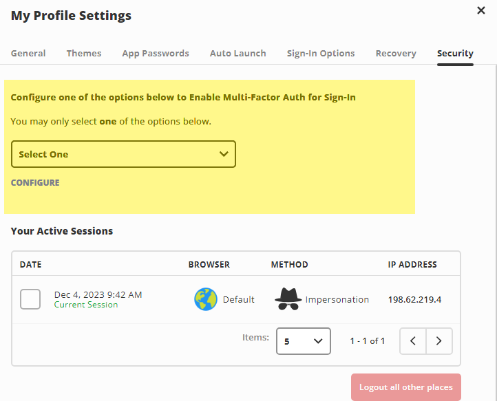 SSO Profile-Setting to Staff-2FA Secure