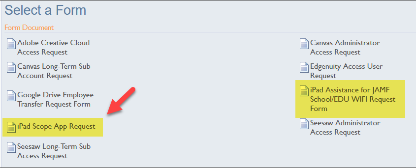 How to Fill Out the iPad Scope App Request Form