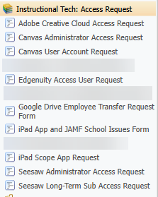 Current Formspace Forms Available